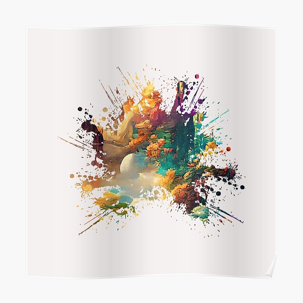 "Colorful Lagoon - Paint Splatter" Poster for Sale by Hawkite | Redbubble