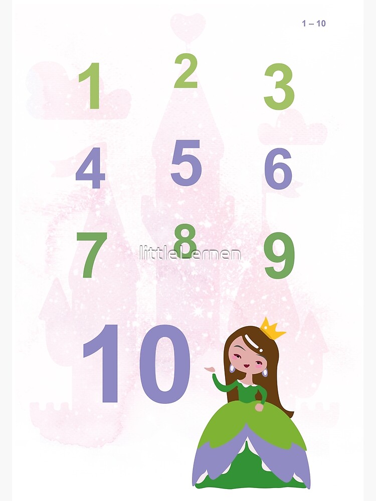 " Princess number 1-10 poster" Poster for Sale by littleLernen | Redbubble