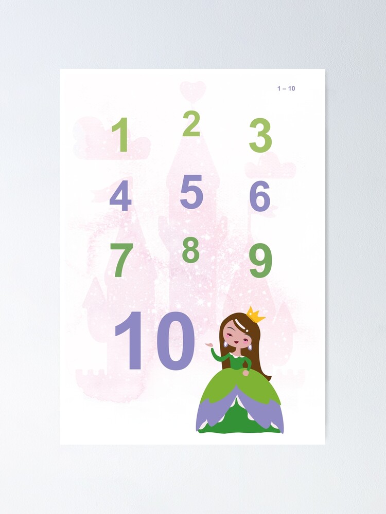 " Princess number 1-10 poster" Poster for Sale by littleLernen | Redbubble