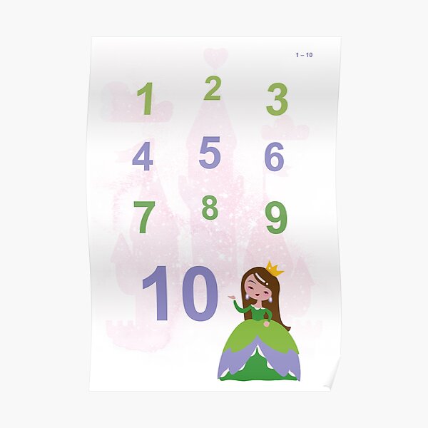 " Princess number 1-10 poster" Poster for Sale by littleLernen | Redbubble