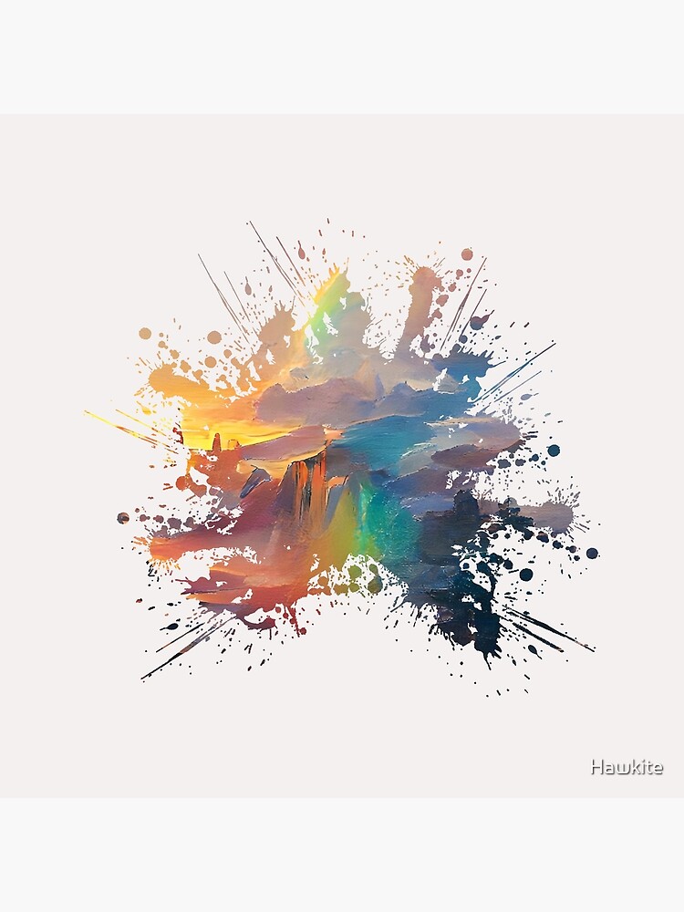"Rainbow Waterfall - Paint Splatter" Poster for Sale by Hawkite | Redbubble