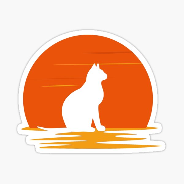 "cat watching sunset stickers men women" Sticker for Sale by KA-shirts ...