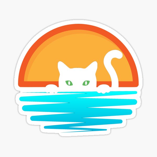 "cat watching sunset stickers men women" Sticker for Sale by KA-shirts ...