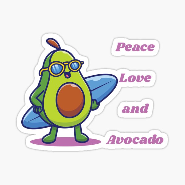 "Pace Love And Avocado" Sticker for Sale by AdCristian | Redbubble