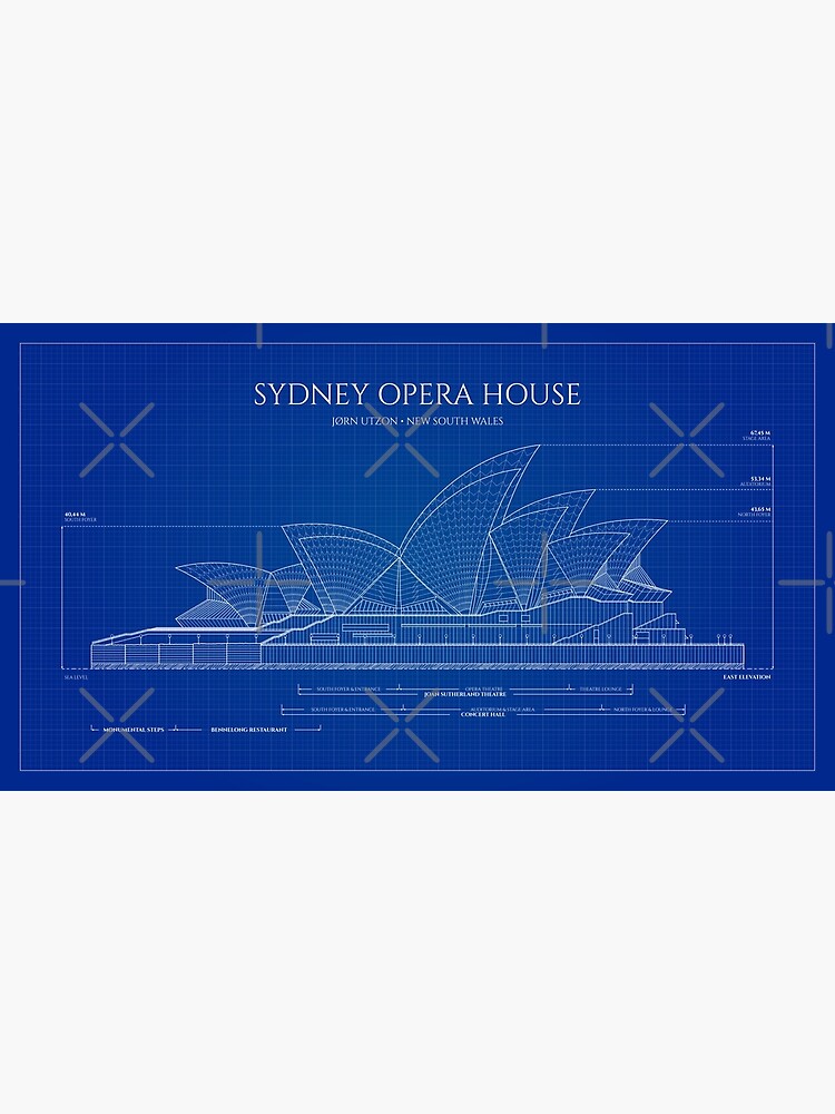 "Sydney Opera House (Blueprint)" Poster for Sale by BGALAXY | Redbubble