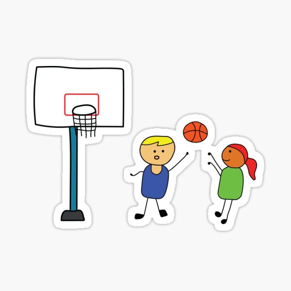 "cute kids playing basketball" Sticker for Sale by wordspotrayal ...