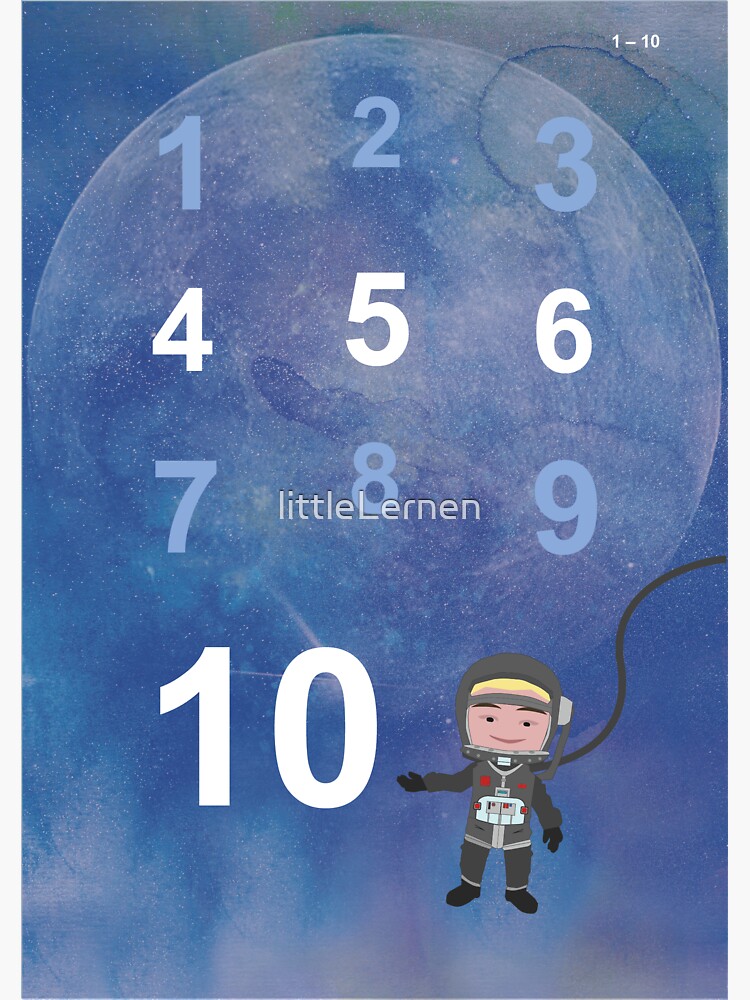 "Astronaut numbers 1-10" Sticker for Sale by littleLernen | Redbubble