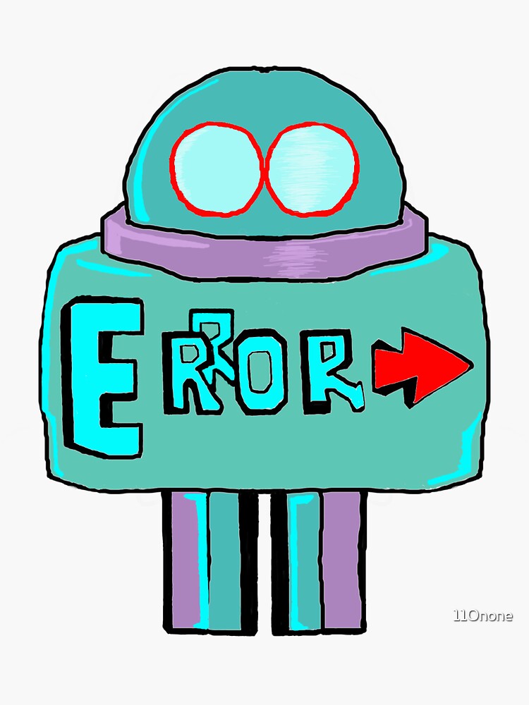 "error logo" Sticker for Sale by 11Onone | Redbubble