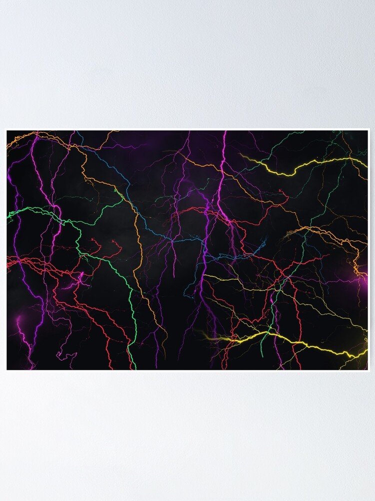 "Multi-colored lightning" Poster for Sale by Zip-Zup | Redbubble