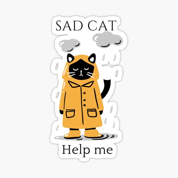 "Sad Cat " Sticker for Sale by binoox | Redbubble