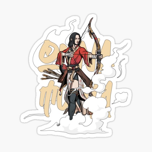 "Onna-Musha Archer" Sticker for Sale by SamuraiLegends | Redbubble