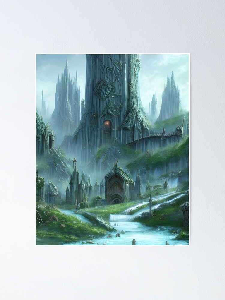 "Elven City" Poster for Sale by AzurionAI | Redbubble