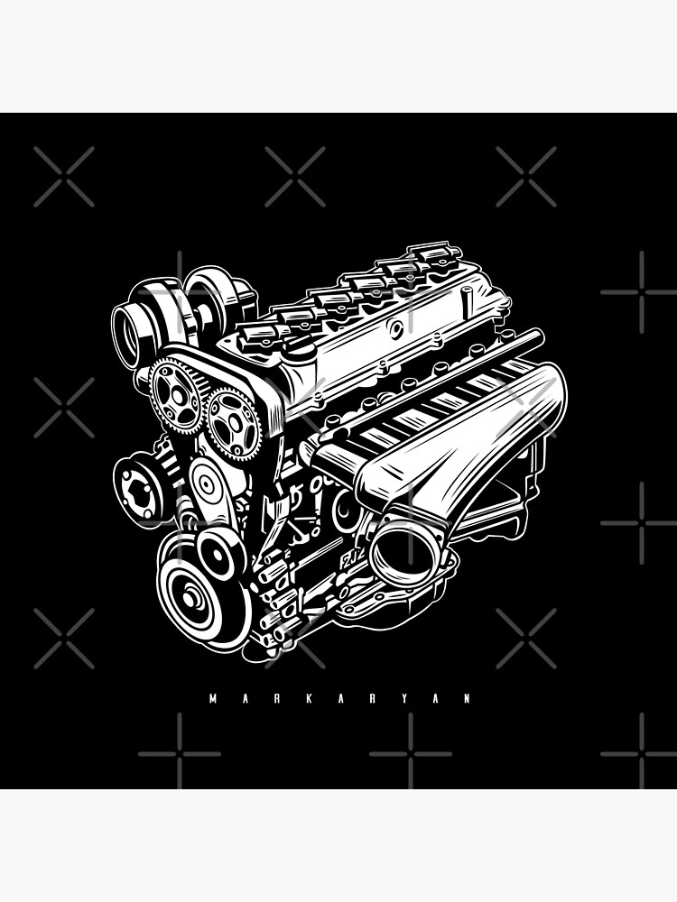 "2JZ Engine" Art Board Print for Sale by OlegMarkaryan | Redbubble