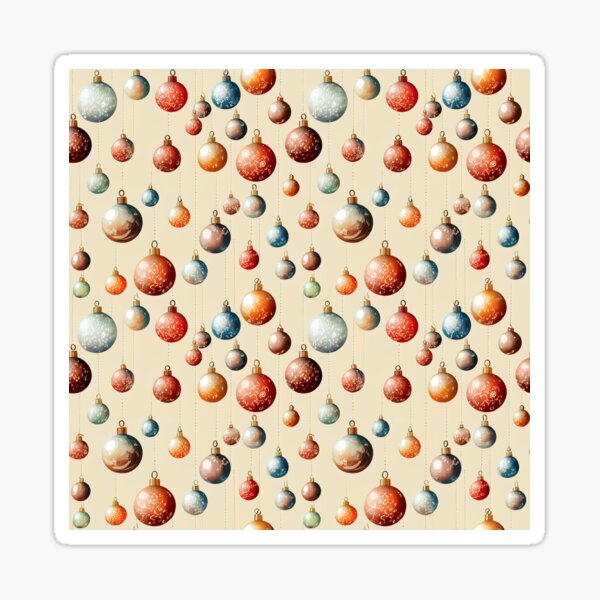 "Vintage Christmas Baubles Festive Watercolor Illustration in Red Blue ...