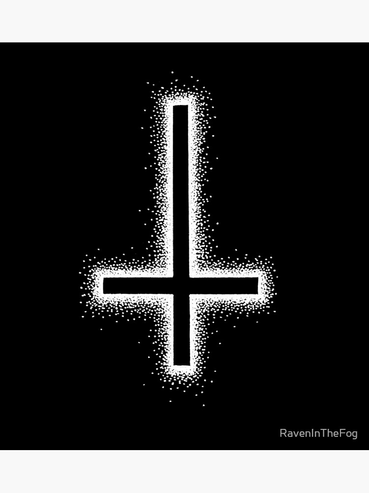 "Inverted Cross - White " Art Print for Sale by RavenInTheFog | Redbubble