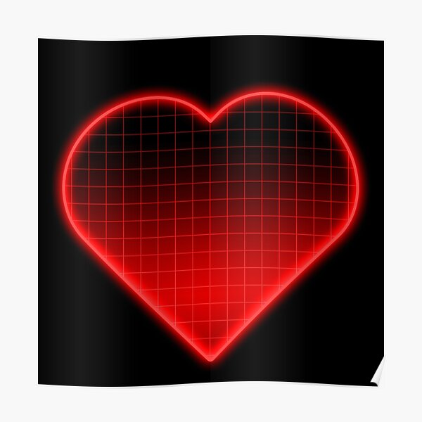 "Techno Heart (Red)" Poster by Gilberticus | Redbubble