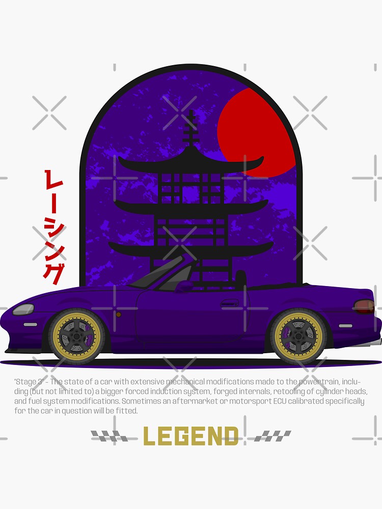 "Tuner Purple NB Miata Roadster JDM" Sticker for Sale by goldentuners ...