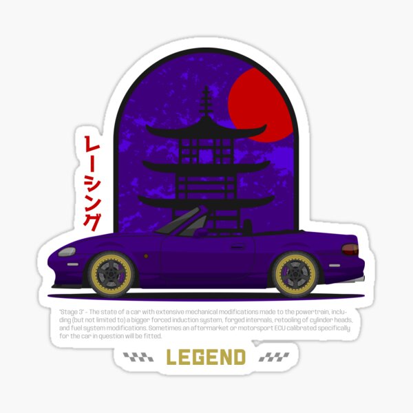 "Tuner Purple NB Miata Roadster JDM" Sticker for Sale by goldentuners ...