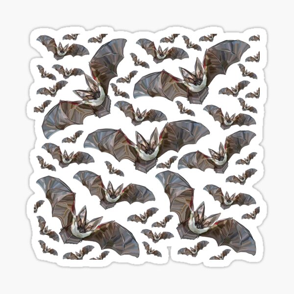 "Pink Bats by BeeFoxTree, Long Eared Bats" Sticker for Sale by ...