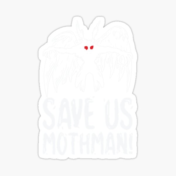 "Halloween Mothman Mythical Line Art Beast Monster Fan" Sticker for ...