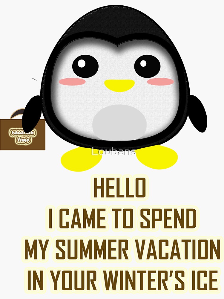 "pingu the funny pinguin in a summer vacation" Sticker for Sale by ...