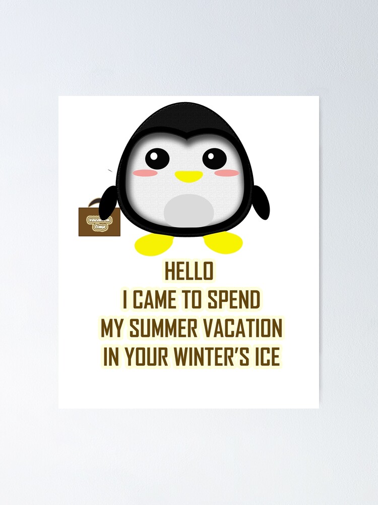 "pingu the funny pinguin in a summer vacation" Poster for Sale by ...