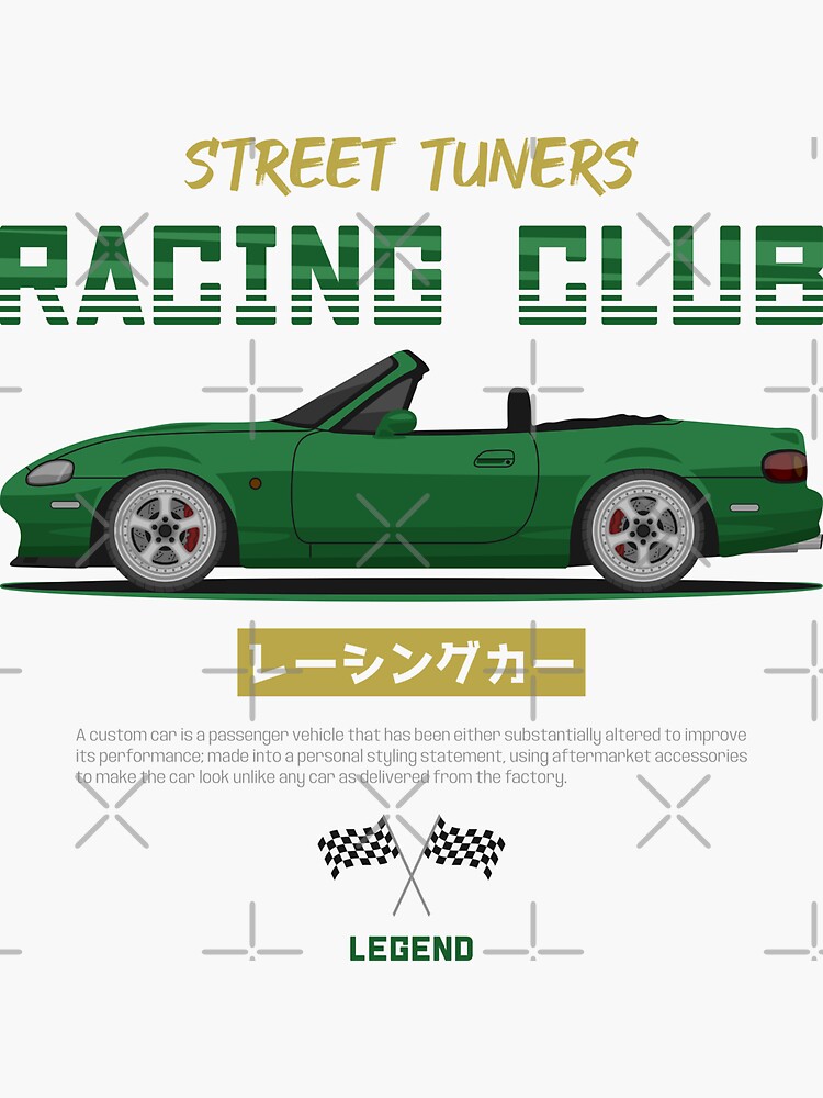 "Tuner Green NB Miata Roadster JDM" Sticker for Sale by goldentuners ...