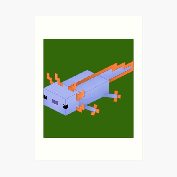 "Original Blue Minecraft Axolotl" Art Print for Sale by BridieRitchi ...