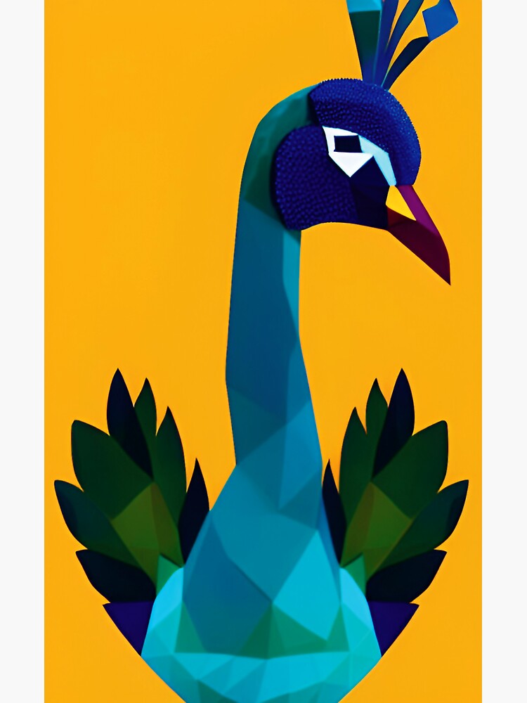 "Colorful Poly Peacock Sticker" Sticker for Sale by AImageX | Redbubble