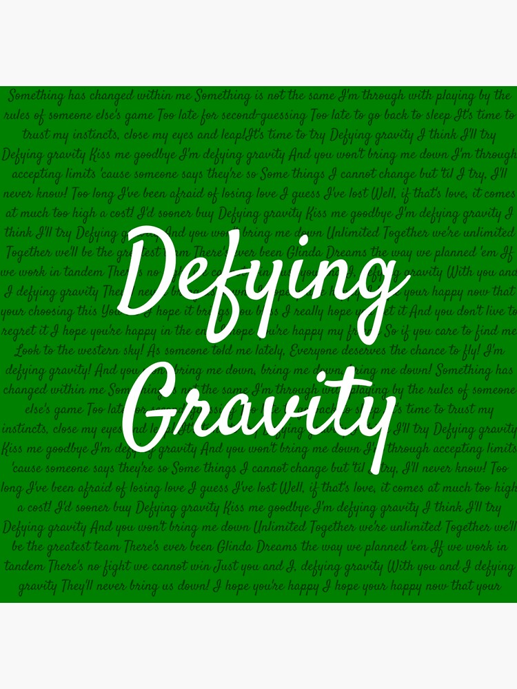 "Defying gravity" Sticker by potterhead42 | Redbubble