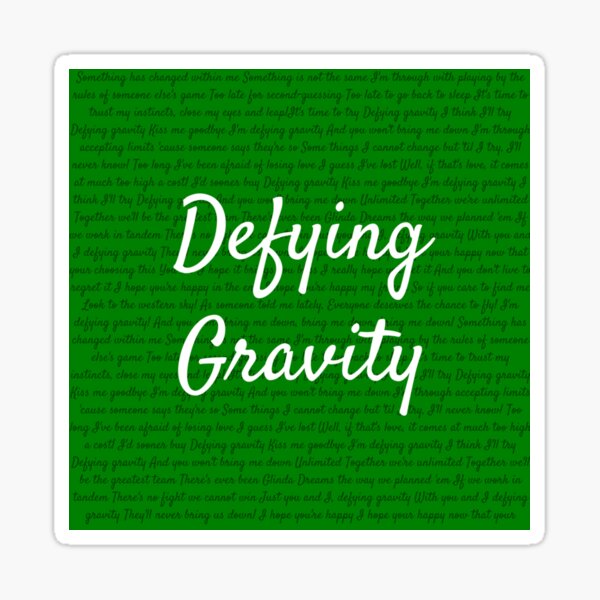 "Defying gravity" Sticker by potterhead42 | Redbubble