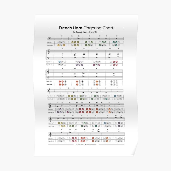 "French Horn Fingering Chart" Poster for Sale by pennyandhorse | Redbubble