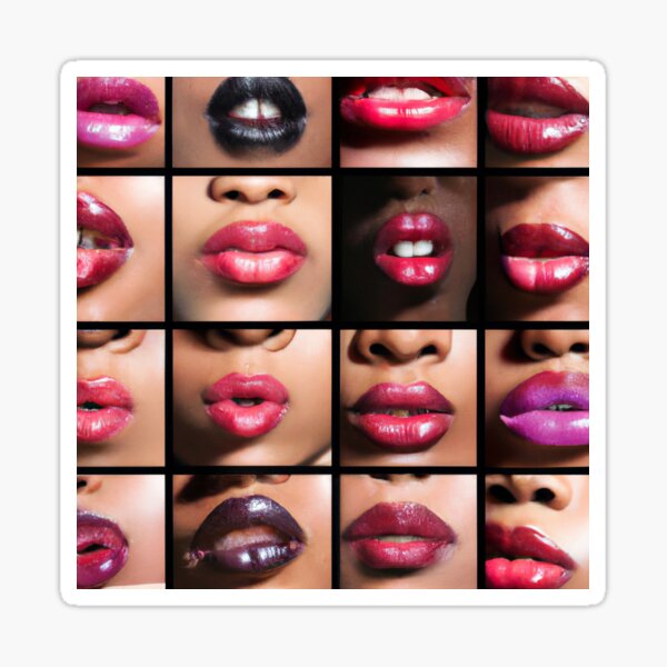 "Lots of lips" Sticker for Sale by Kimura36 | Redbubble