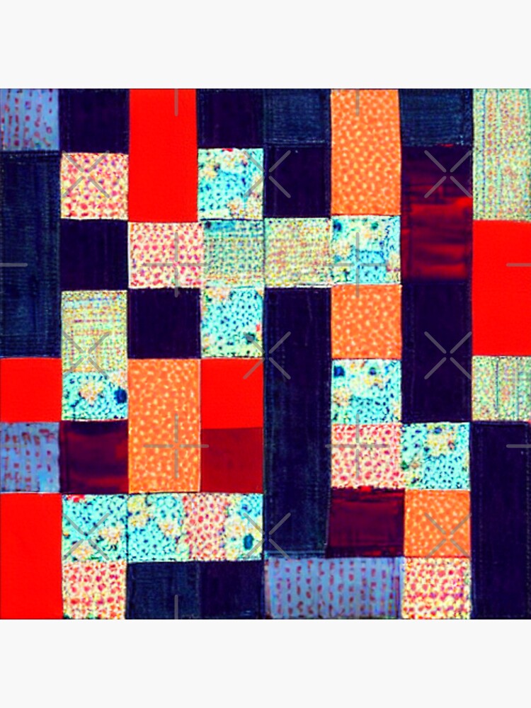 "patchwork quilt" Sticker for Sale by Music-design-22 | Redbubble