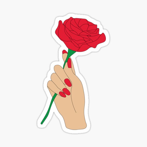 "Rose in Hand" Sticker for Sale by ebrady | Redbubble