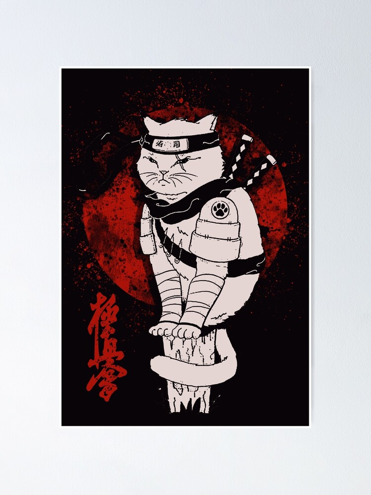 "shogun cat" Poster for Sale by GoodArtPix | Redbubble