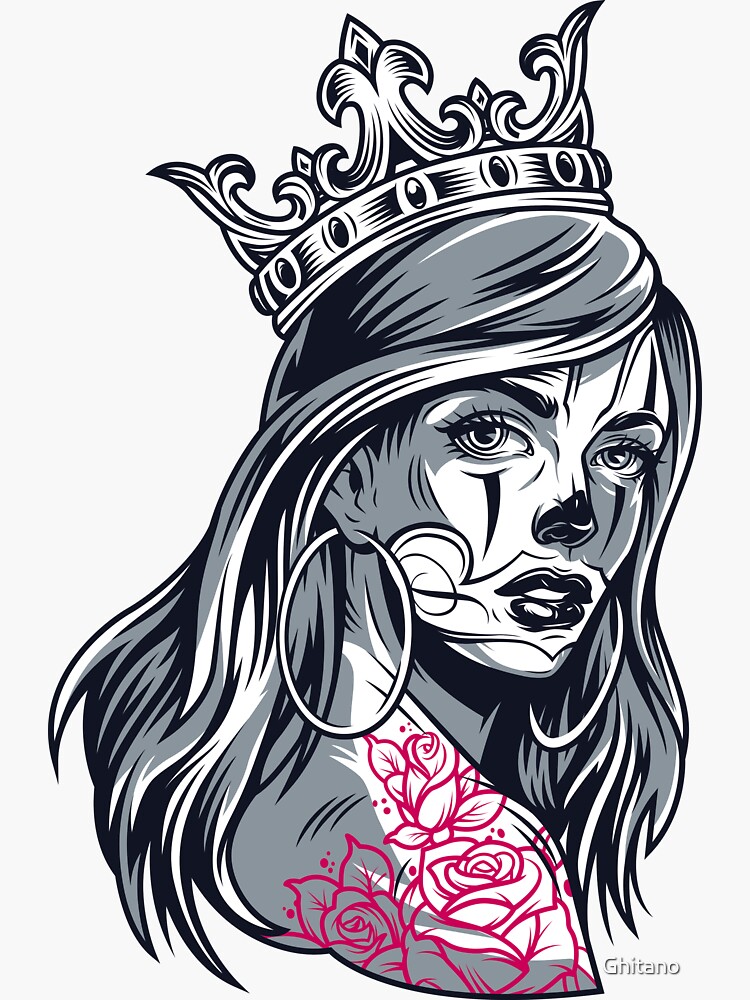 "vintage tattoo chicano style template" Sticker for Sale by Ghitano ...