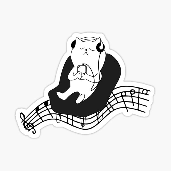 "Vibing Cat" Sticker for Sale by SebbyPewPew | Redbubble