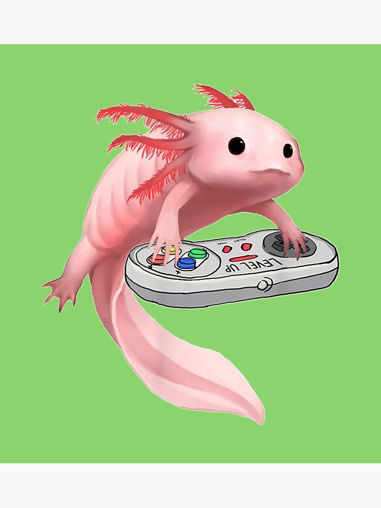 "Axolotl Fish Playing Video Game " Poster for Sale by RickSchoen ...