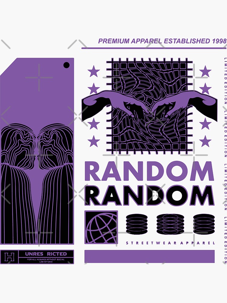 "random | streetwear design | aesthetic | urban style" Sticker for Sale ...