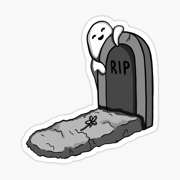 "Cute Ghost Hugging grave " Sticker for Sale by Lilylumpkins98 | Redbubble