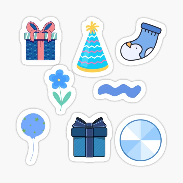 "blue gift set stickers pack #02" Sticker for Sale by GG4289 | Redbubble
