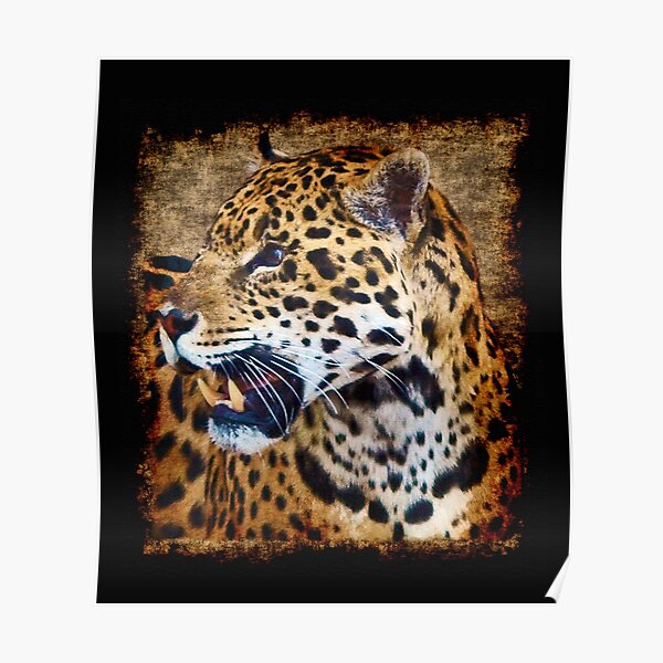 "Jaguar Wild Cat Animal-Lover Artwork" Poster for Sale by NaturePrints ...