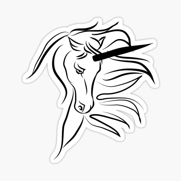 "Unicorn line art drawing" Sticker for Sale by LineArtDrawing | Redbubble