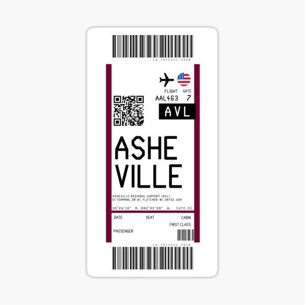 "Asheville Regional Airport (AVL) Boarding Pass rickrolled" Sticker for ...