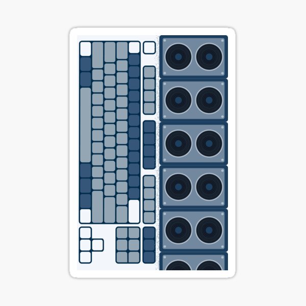 "Aesthetic Keyboard And Speakers Blue " Sticker for Sale by Designs-io ...