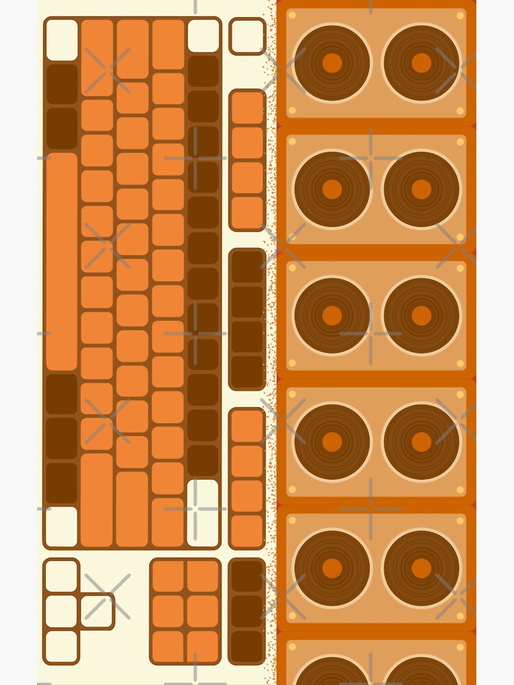 "Aesthetic Keyboard And Speakers Orange" Sticker for Sale by Designs-io ...