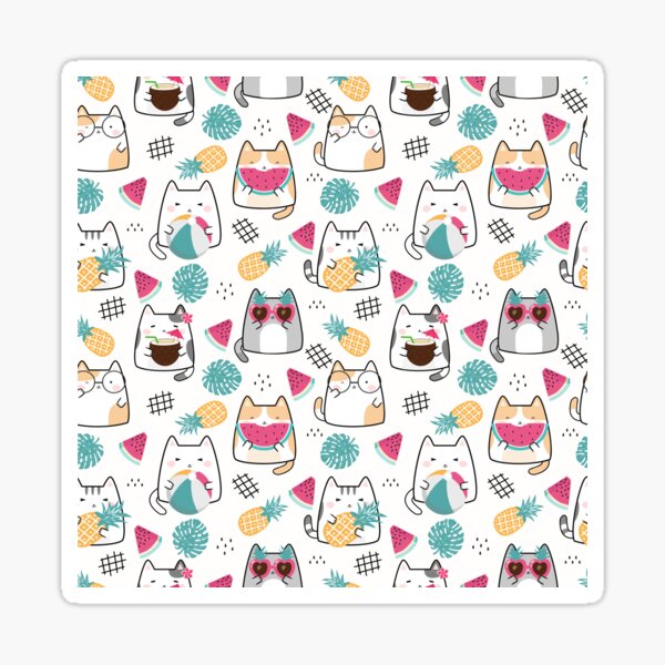 "Colorful Cute Cats" Sticker for Sale by PawsAndFriends | Redbubble