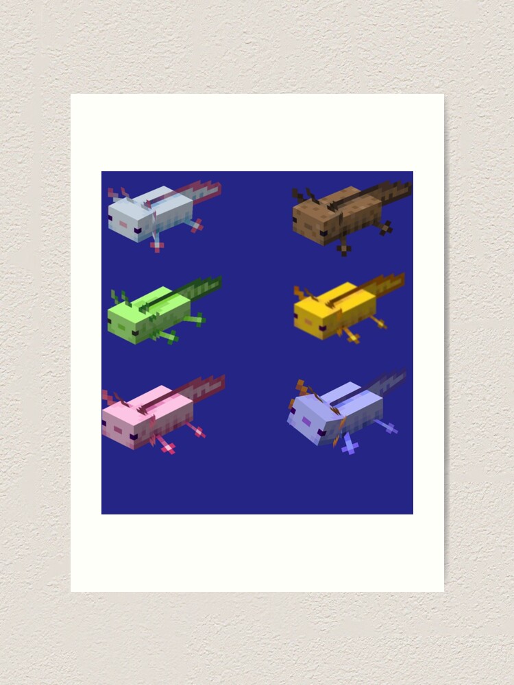 "minecraft axolotls pack " Art Print for Sale by GeovaGoodwin | Redbubble
