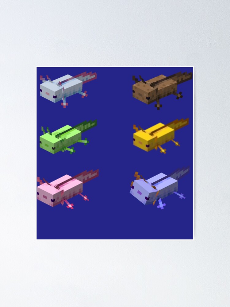 "minecraft axolotls pack " Poster for Sale by GeovaGoodwin | Redbubble
